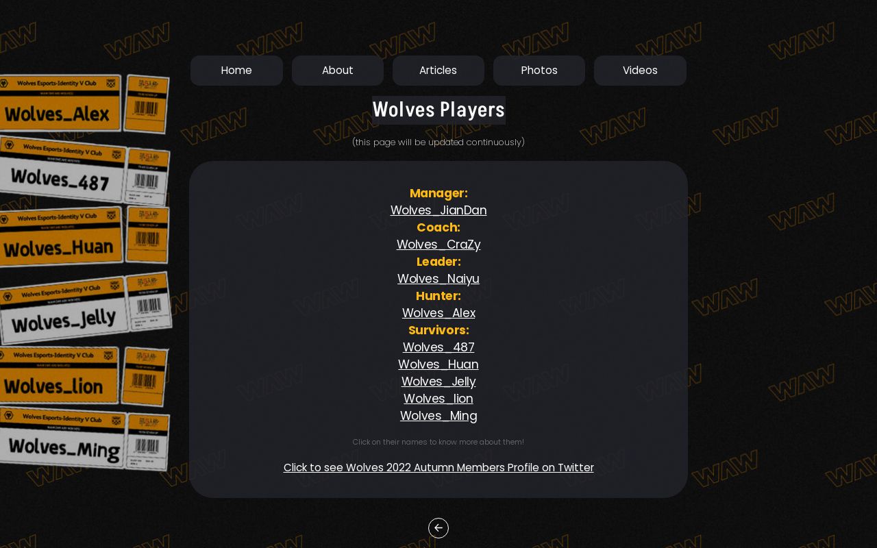 Wolves IDV Players